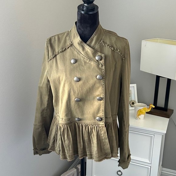 Free People | Jackets & Coats | Free People Military Jacket Olive Green ...